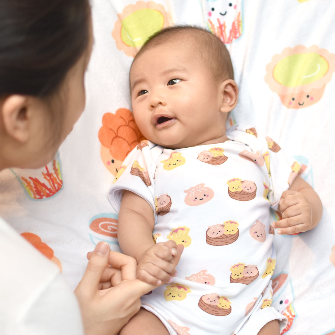 Organic Cotton Baby Onesie Bodysuit - Dim Sum - The Wee Bean